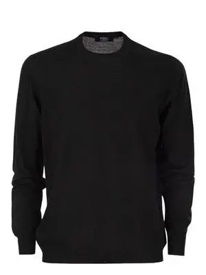 Fedeli Crew-neck Sweater In Superfine Virgin Wool - Black