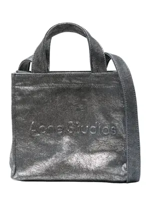 Acne Studios Mini Logo Tote Bag - Silver