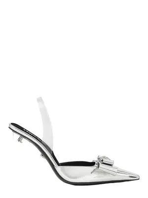 VERSACE Versace Medusa Head Metallic Leather Pumps