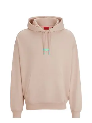 Hugo Logo-print Cotton Hoodie - Neutrals