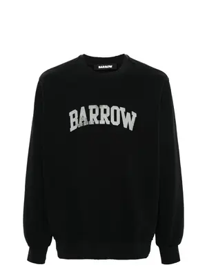 BARROW Logo-print Distressed Sweatshirt - Black