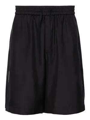 Valentino Garavani Side-stripe Silk Shorts - Black