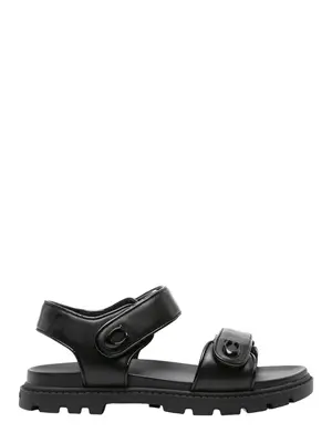 Coach Brynn Leather Sandals - Black