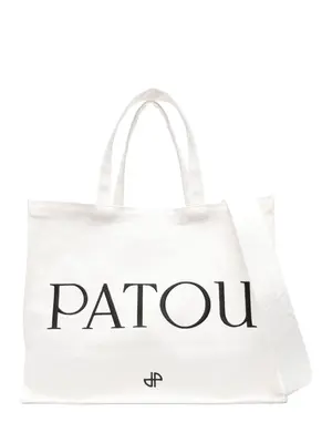 Patou Large Canvas Tote Bag - Neutrals