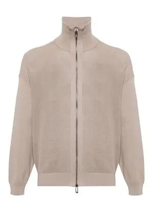 EMPORIO ARMANI Emporio Armani Cotton Zip-Up Cardigan