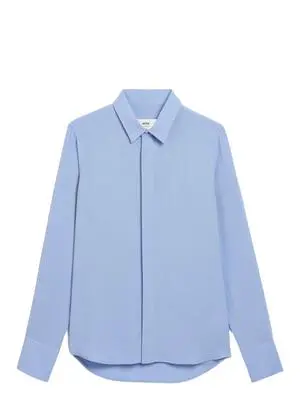 Ami Virgin Wool-blend Shirt - Blue