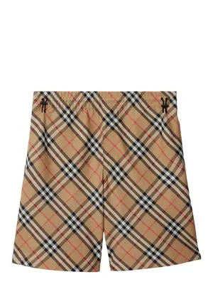 Burberry Check-print Drawstring Shorts - Brown