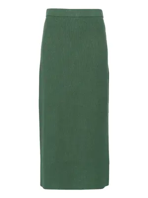 BY MALENE BIRGER Kyara Ribbed Midi Skirt - Green