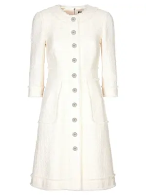 Dolce & Gabbana Dolce & Gabbana A-Line Tweed Dress Neutrals