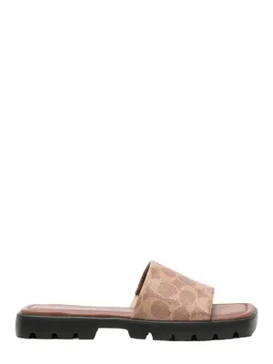 Coach Florence Leather Sandals - Brown