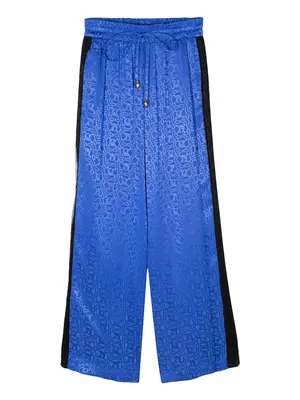 Just Cavalli Jacquard Logo Straight-leg Trousers - Blue