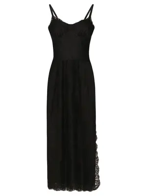 Dolce & Gabbana Chantilly Lace Slip Dress - Black