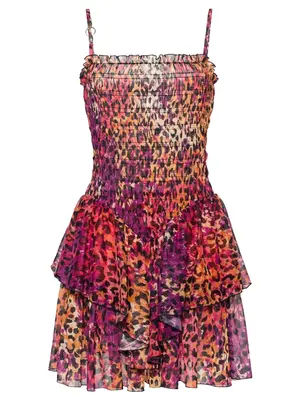 JUST CAVALLI Just Cavalli Layered Leopard-Print Mini Dress