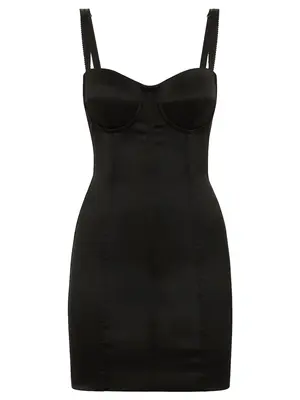 Dolce & Gabbana Dna Satin Bustier Minidress - Black
