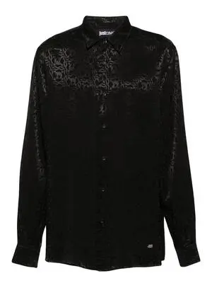Just Cavalli Logo-jacquard Shirt - Black