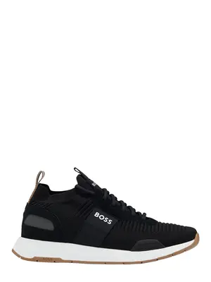BOSS Knitted Low-top Sneakers - Black