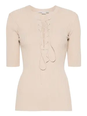 STELLA MCCARTNEY Stella McCartney Lace-Up Ribbed Top