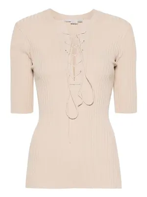 STELLA MCCARTNEY Stella McCartney Lace-Up Ribbed Top