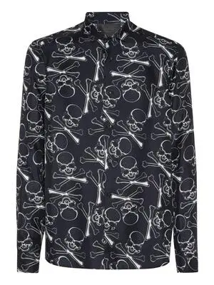 Philipp Plein Skull&bones Silk Shirt - Black