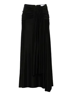 Rabanne Drape-detail Maxi Skirt - Black