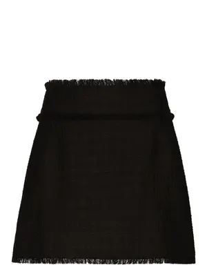 Dolce & Gabbana High-waist Tweed Miniskirt - Black