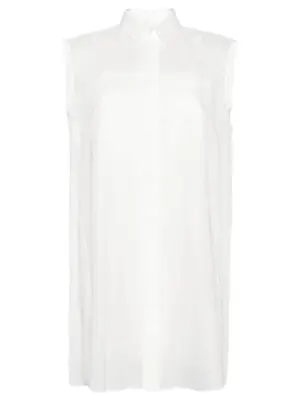 Sacai Pleat-detail Shirt Dress - White