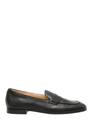 DOUCAL'S Penny-slot Leather Loafers - Black