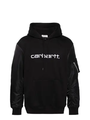 Junya Watanabe X Carhartt Embroidered Logo Hoodie - Black