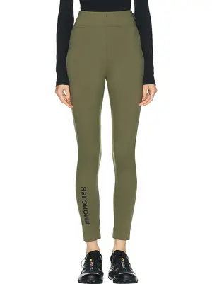 Moncler Moncler Grenoble Leggings In Army Olive Green