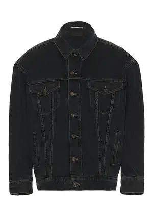 Saint Laurent Egg Shape Denim Jacket - Dark Blue Black