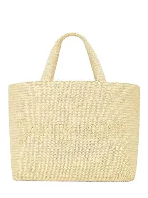 Saint Laurent Supple Raffia Tote Bag - Naturel