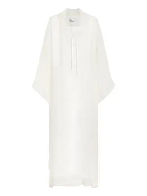Lisa Marie Fernandez Linen-blend Gauze Tunic Caftan - White
