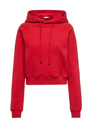 THE ROW Timmi Cropped Cotton-blend Jersey Hoodie - Red
