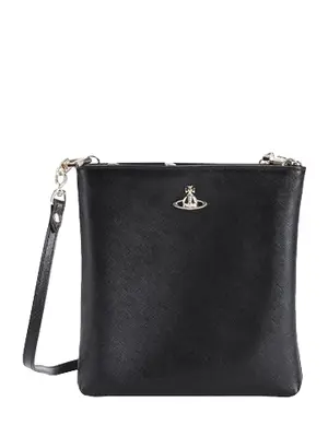 VIVIENNE WESTWOOD Cow Leather Cross-body Bag - Black