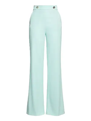 Pinko Wide-Leg Crepe Pants Green