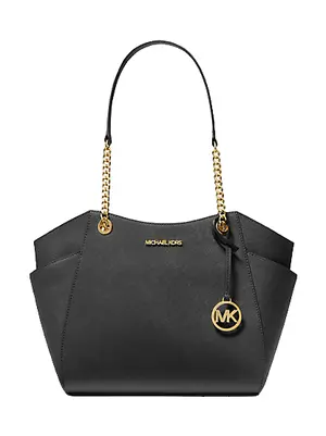 Michael Kors Jet Set Large Saffiano Leather Shoulder Bag - Black