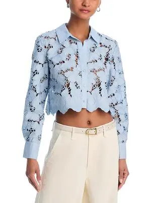 L'Agence L'Agence Seychelle Lace Shirt Blue Fog