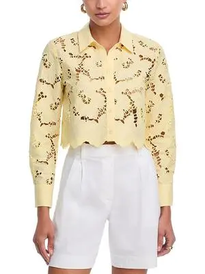 L'Agence Seychelle Lace Shirt - Lemon Sorbet