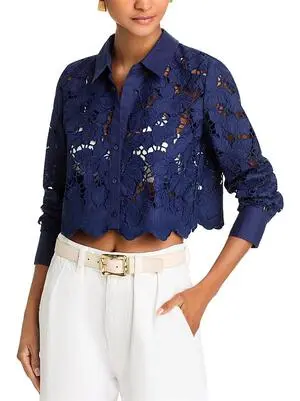 L'Agence L'Agence Seychelle Lace Shirt Navy