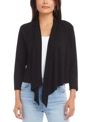 Karen Kane Calli Open Front Cardigan - Black