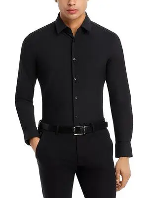 BOSS Hank Kent Slim Fit Performance Dress Shirt - Black