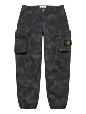Supreme X Stone Island Reactive Ice Camo Ripstop Cargo Pant - Black