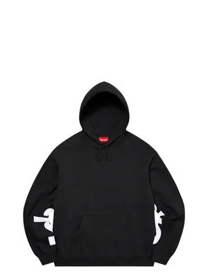 Supreme Cropped Panels Hooded Sweatshirt - Black