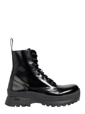 Stella McCartney Trace Glossed Combat Boots - Black