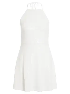 HVN Reece Sequined Mini Dress - White