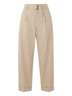 BOGNER Belted Cropped Twill Straight-Leg Pants