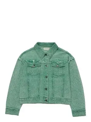 HONOR THE GIFT Embossed Denim Trucker Jacket - Teal