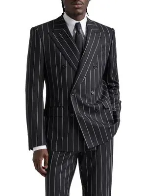 Dolce & Gabbana Sicilia Fit Pinstripe Wool Blazer - Rigato