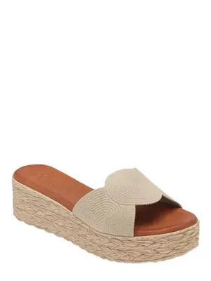 Cordani Britta Espadrille Platform Wedge Slide Sandal - Sand Suede Aren