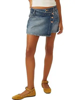 Free People Wynne Denim Skirt - Cornflower